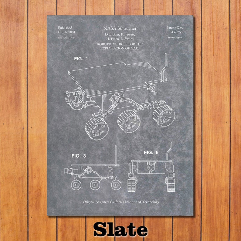 NASA Mars Rover Sojourner Patent Print Art 2001 - Etsy