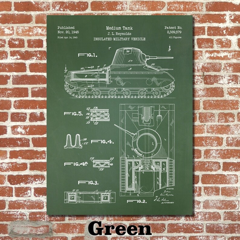 Military Tank Patent Print Art 1945 A - Etsy