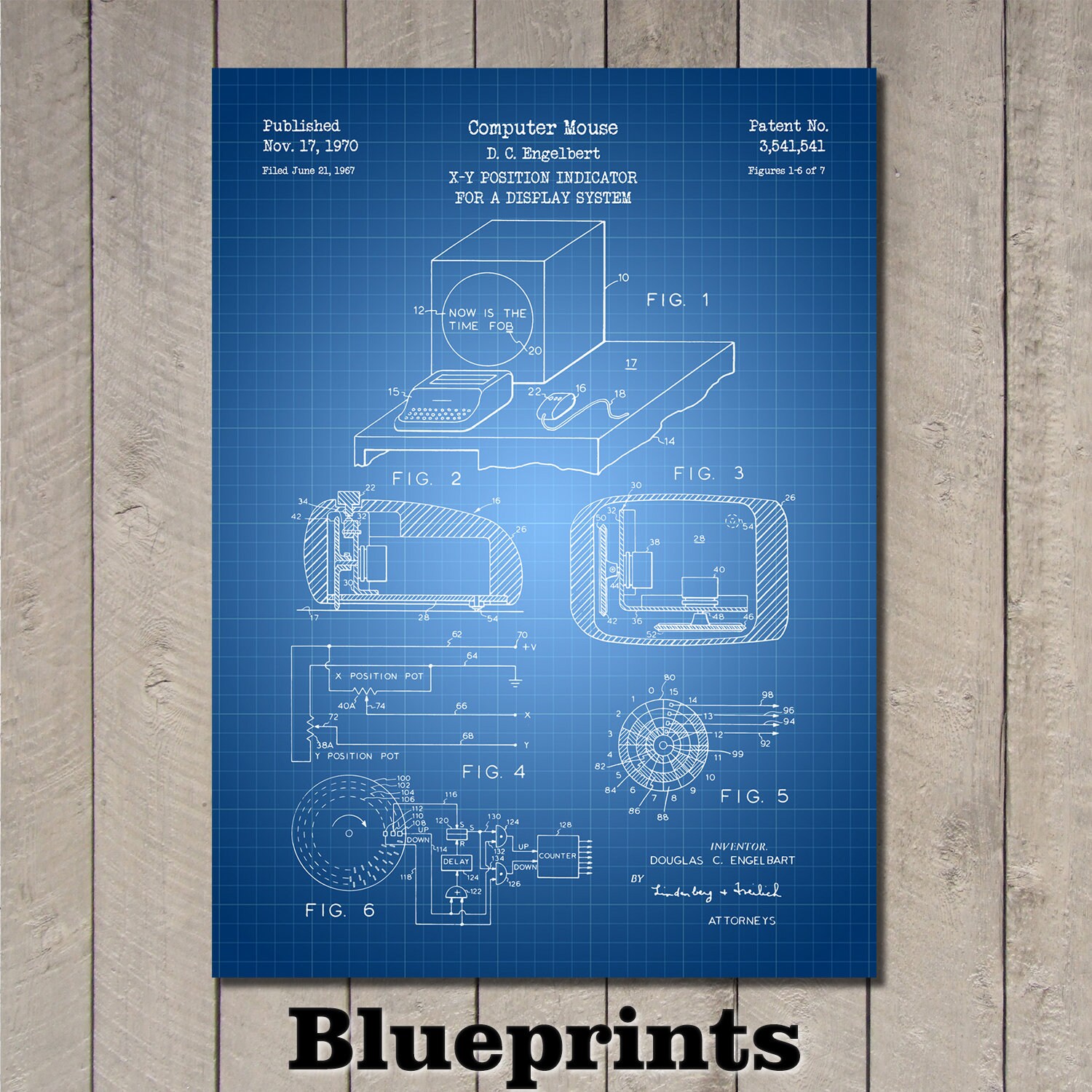 First Computer Mouse Patent Print Art 1970 | Etsy