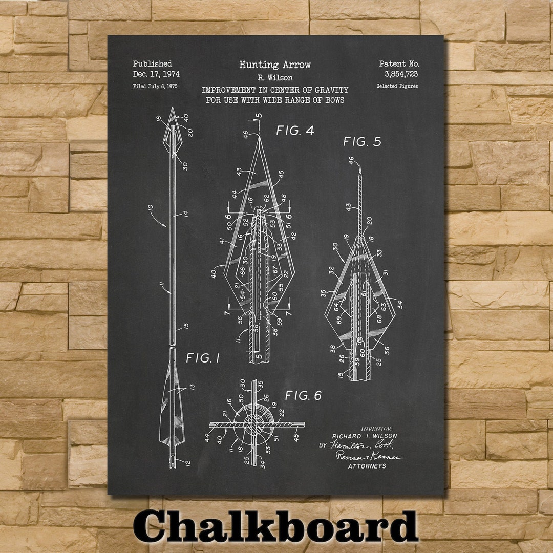 Hunting Arrow Patent Print Art 1974 - Etsy