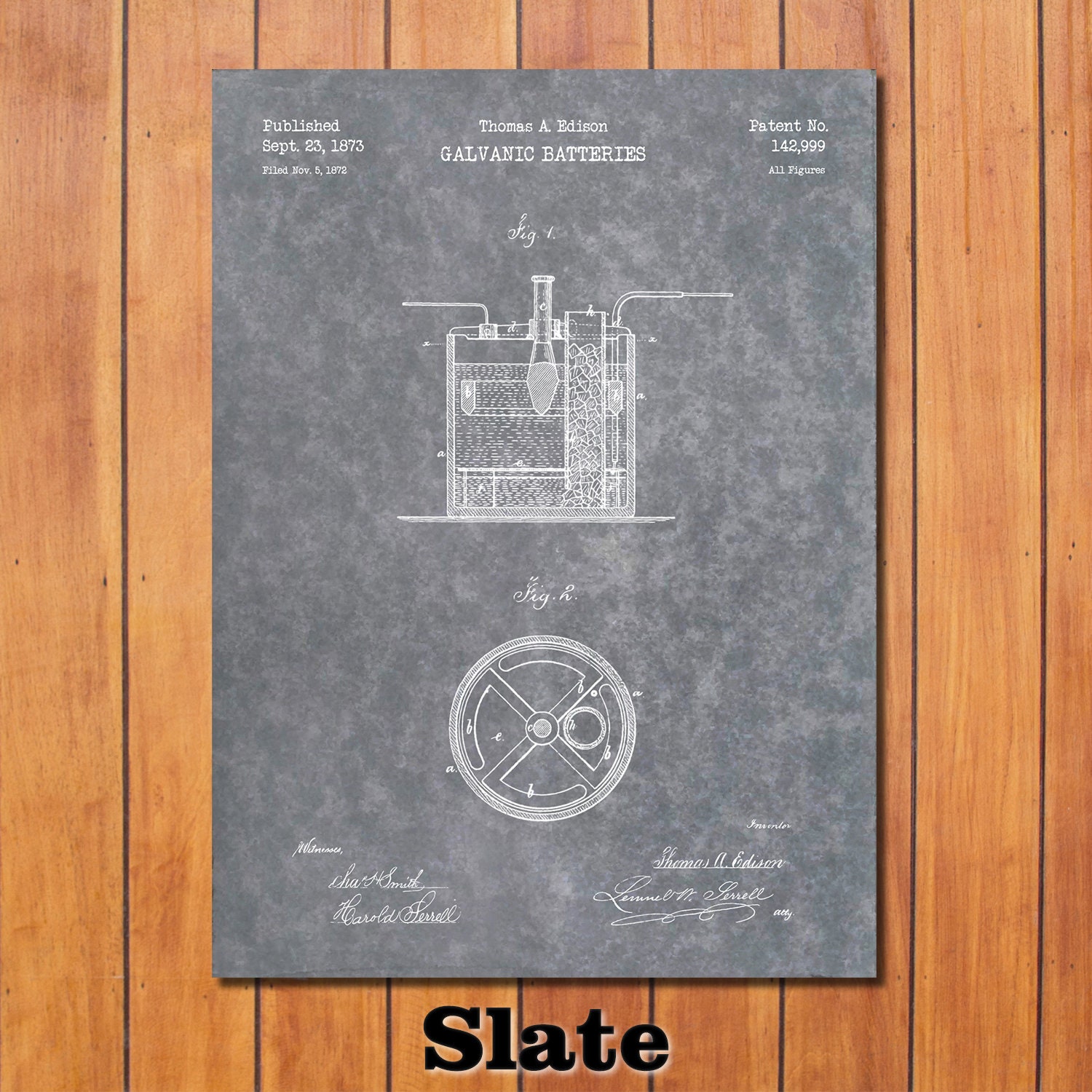 Edison Battery Patent Print Art 1873 - Etsy