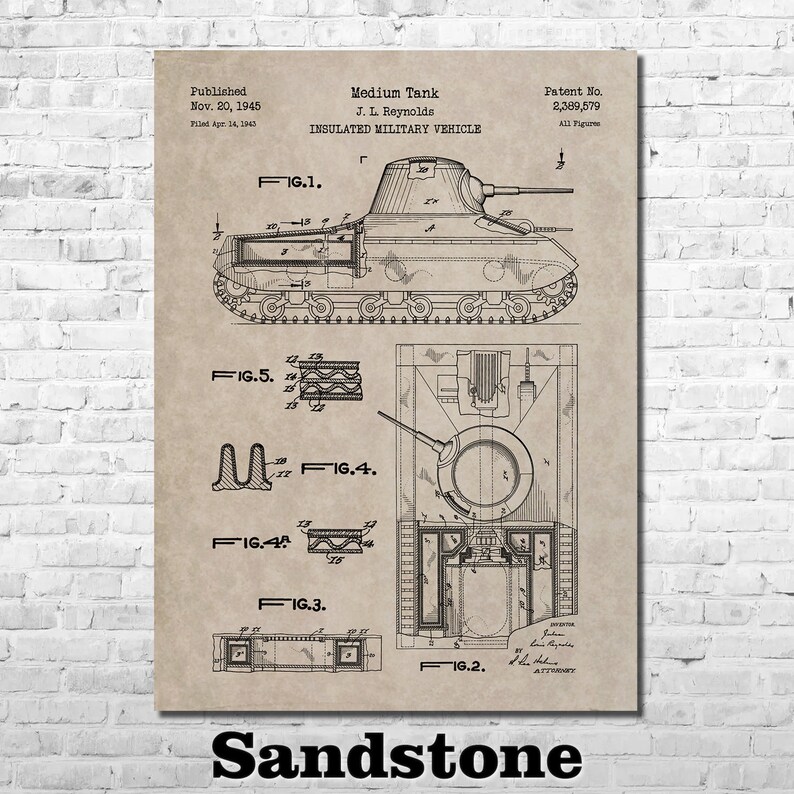 Military Tank Patent Print Art 1945 A - Etsy