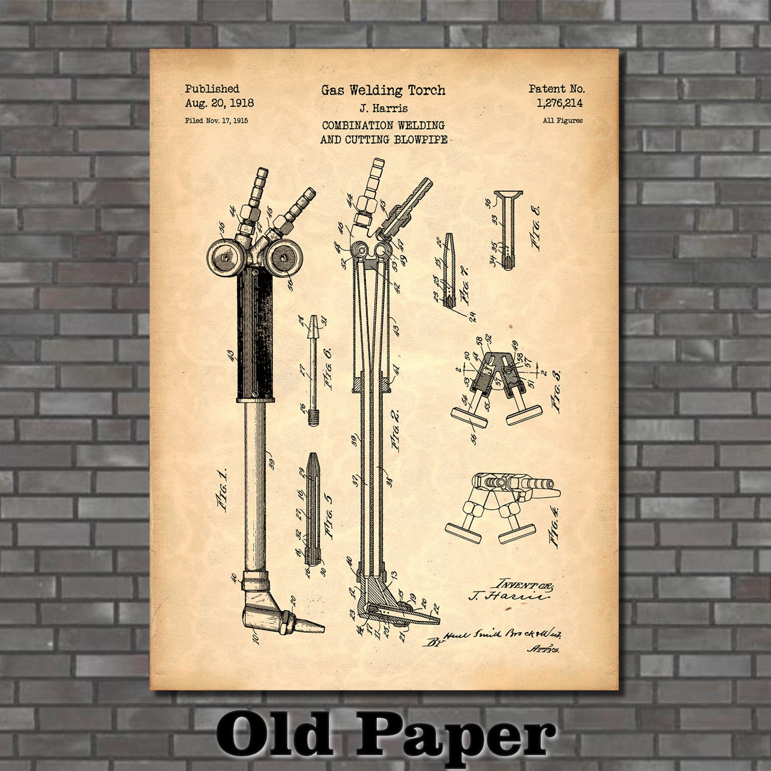 Welding Torch Patent Print Art 1918 - Etsy