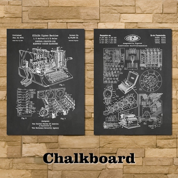 Cryptography Patent Print Art Set of 2 | Etsy