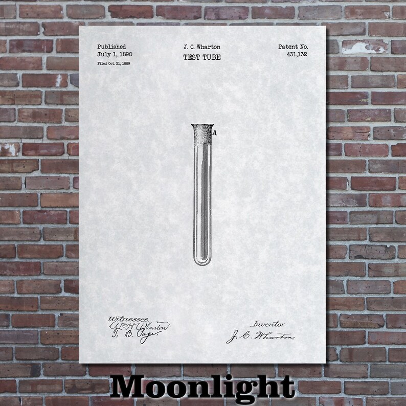 Test Tube Patent Print Art 1890 - Etsy