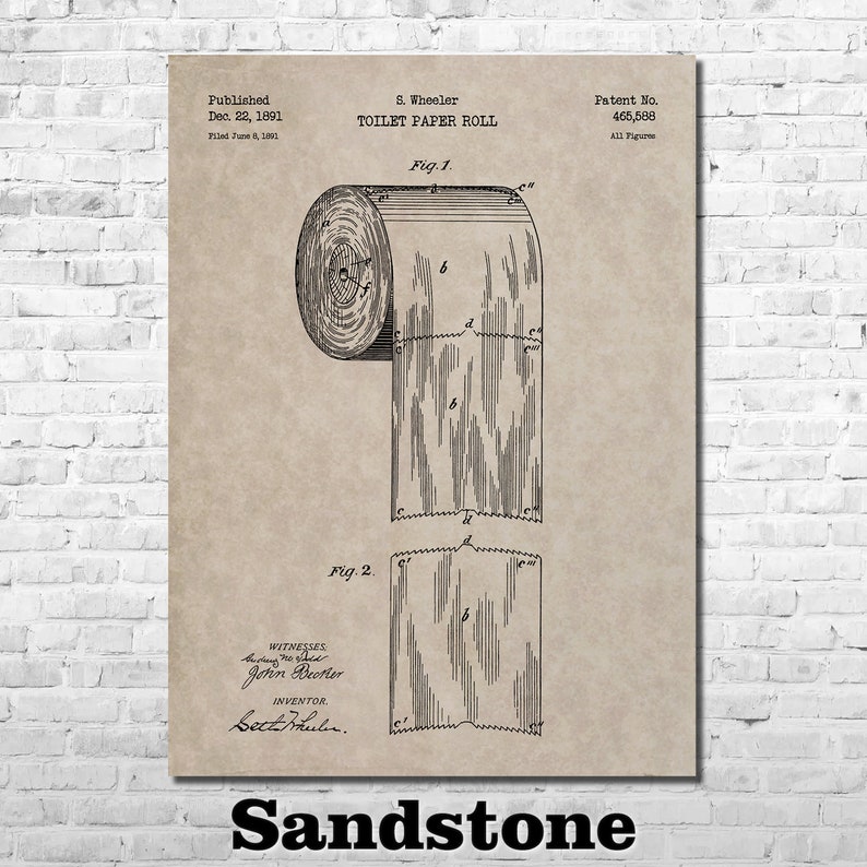 Toilet Paper Roll Patent Print Art 1891 - Etsy