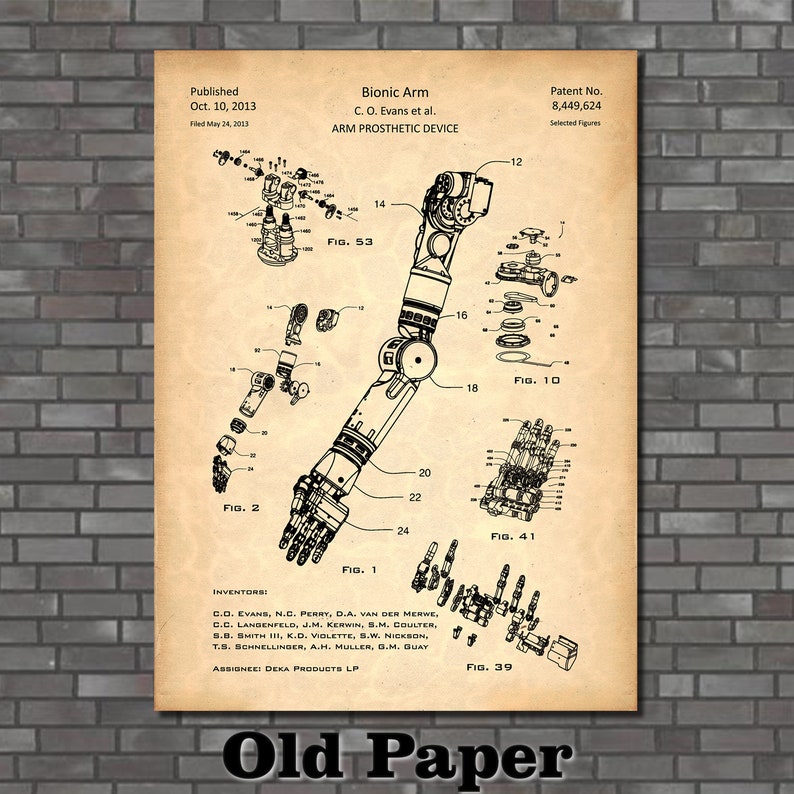 Bionic Arm Patent Print Art 2013 - Etsy