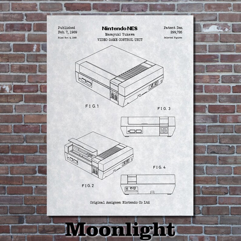 Patent Art Depicting Nintendo NES 1989 - Etsy