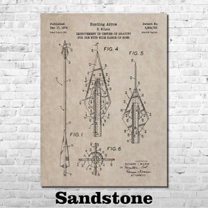 Hunting Arrow Patent Print Art 1974 - Etsy