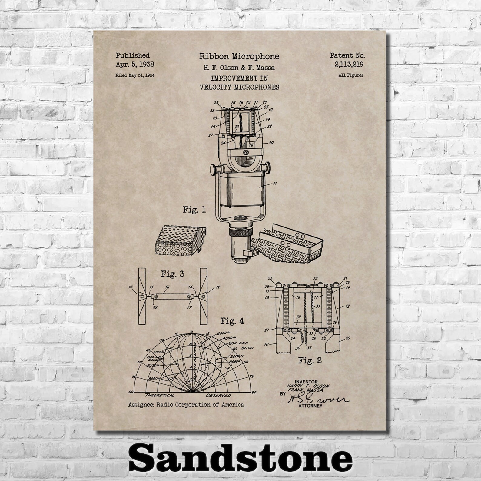 Microphone Patent Print Art 1938 - Etsy