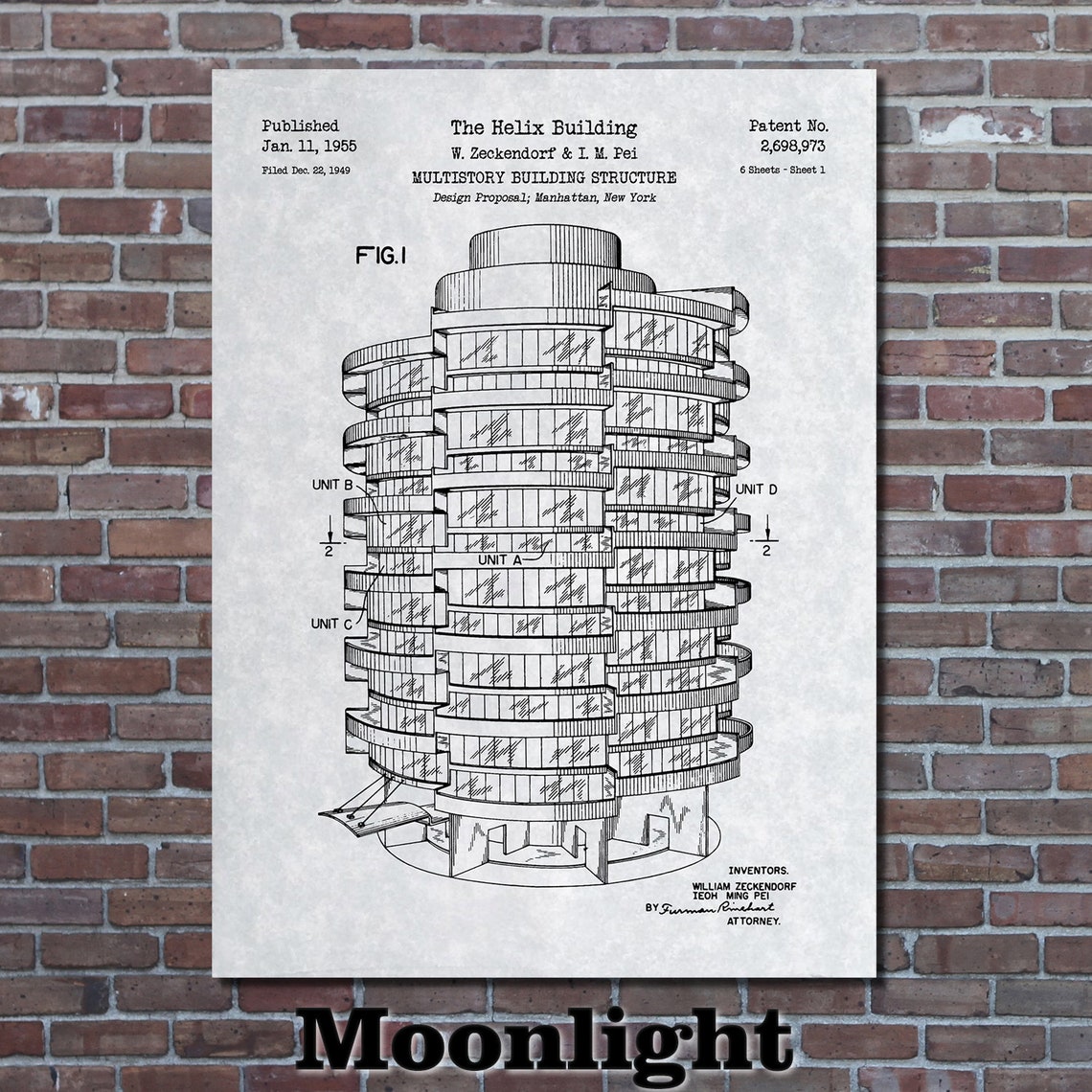 Helix Building High-rise Architecture From IM Pei Patent Print - Etsy ...