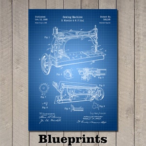 Sewing Machine Patent Print Art 1885 - Etsy