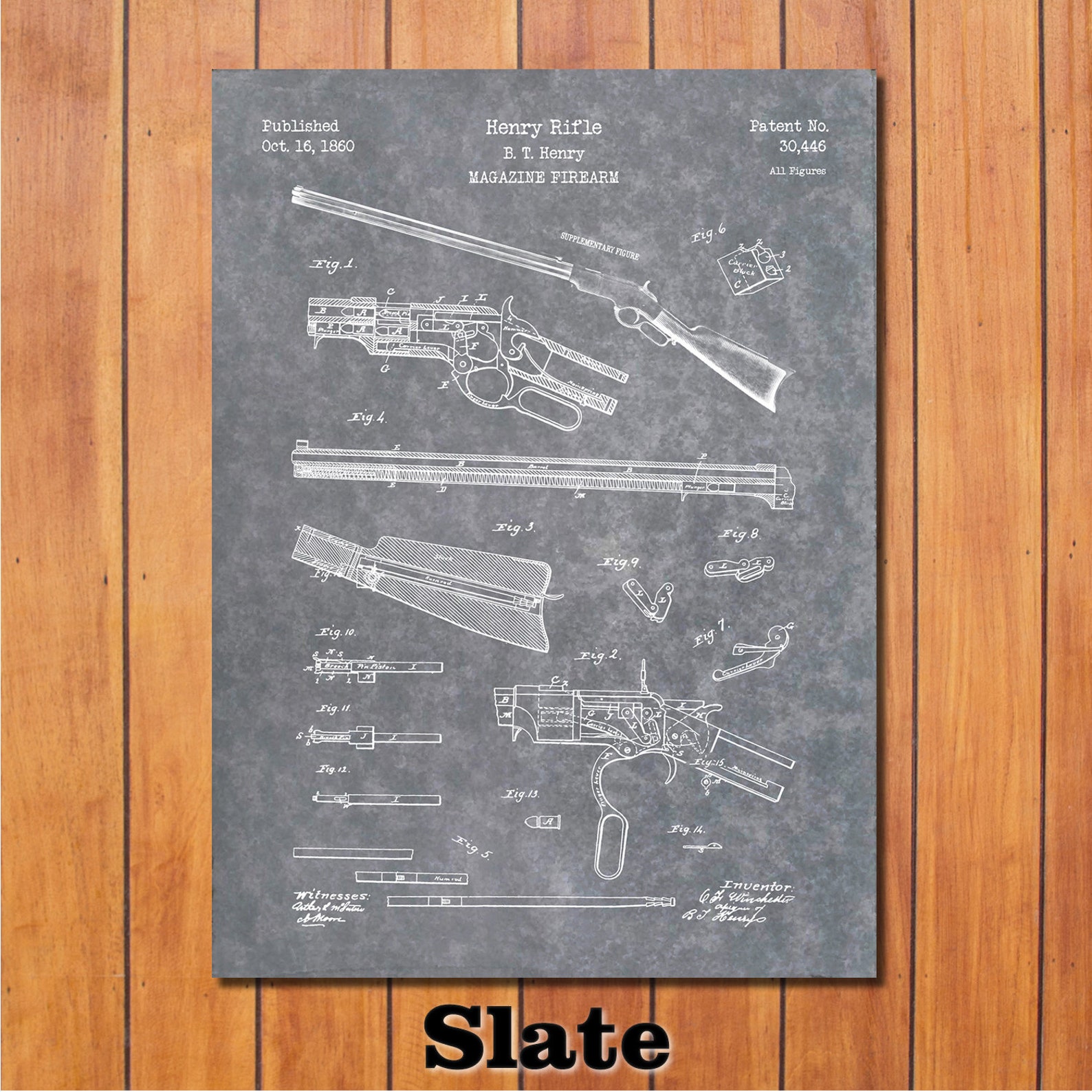 Art Print Depicting Henry Rifle Patent 1860 - Etsy