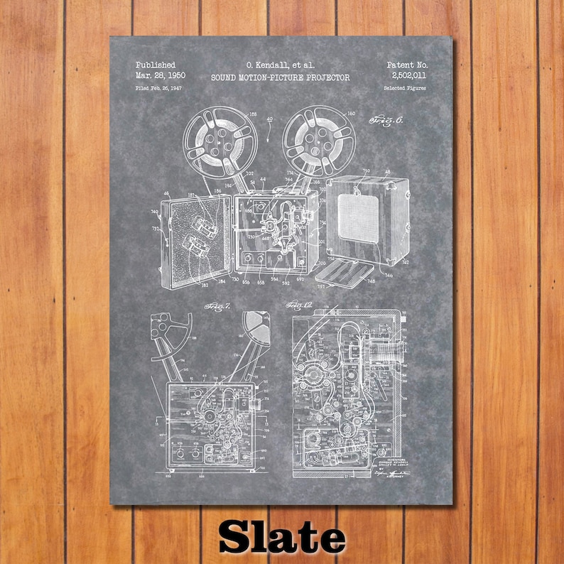 Movie Projector Patent Print Art 1950 - Etsy