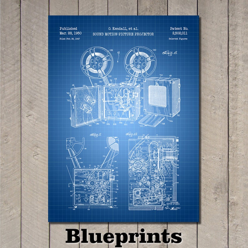 Movie Projector Patent Print Art 1950 - Etsy