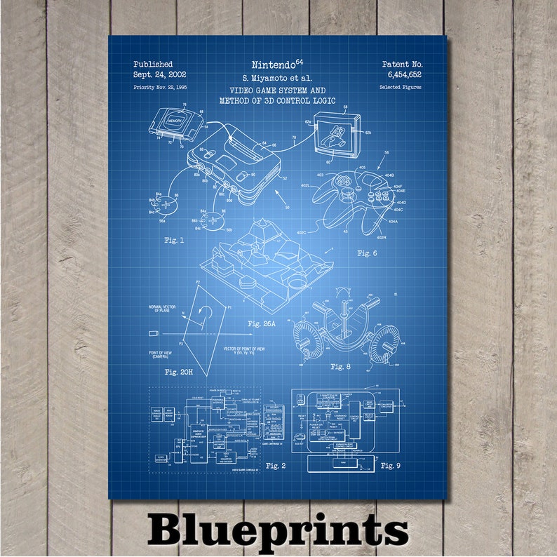 Patent Art Depicting Nintendo 64 1995 - Etsy
