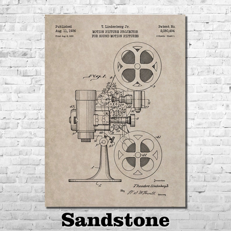 Film Projector Patent Print Art 1936 - Etsy