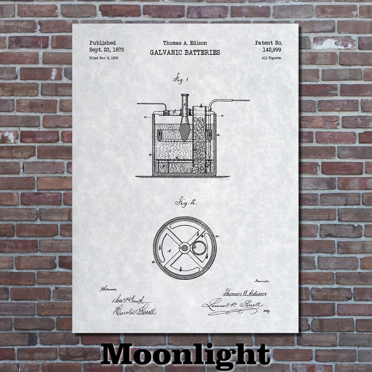 Edison Battery Patent Print Art 1873 - Etsy