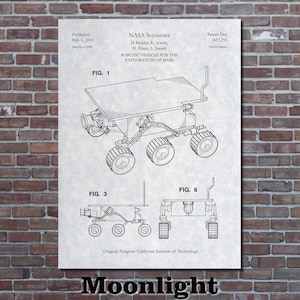 NASA Mars Rover Sojourner Patent Print Art 2001 - Etsy