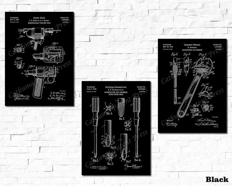 Tools Patent Print Art Set of 3 | Etsy