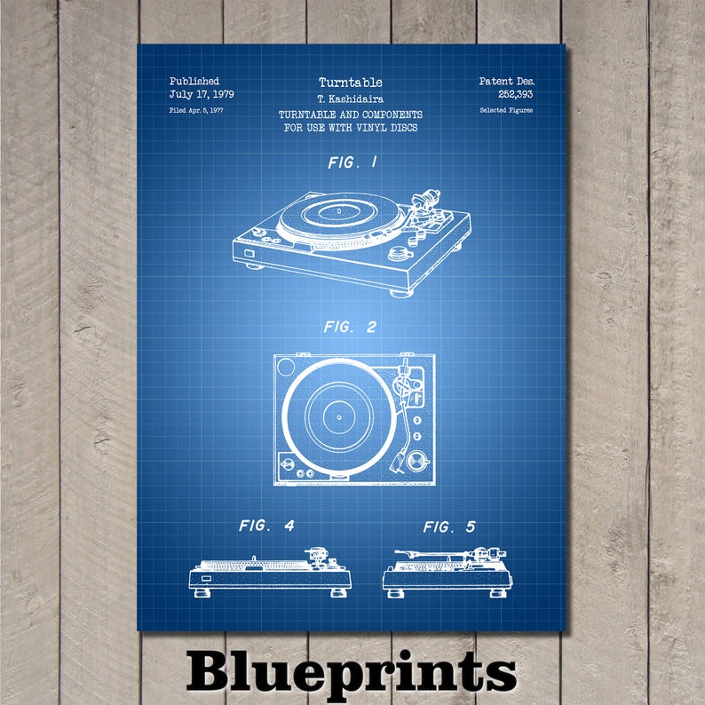 Turntable Record Player Patent Print Art 1979 - Etsy