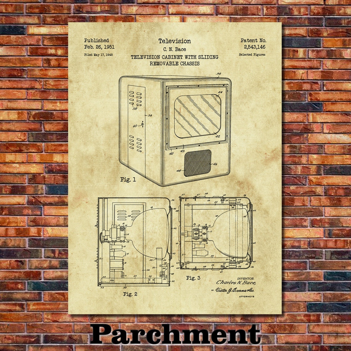 TV Patent Print Art 1951 | Etsy