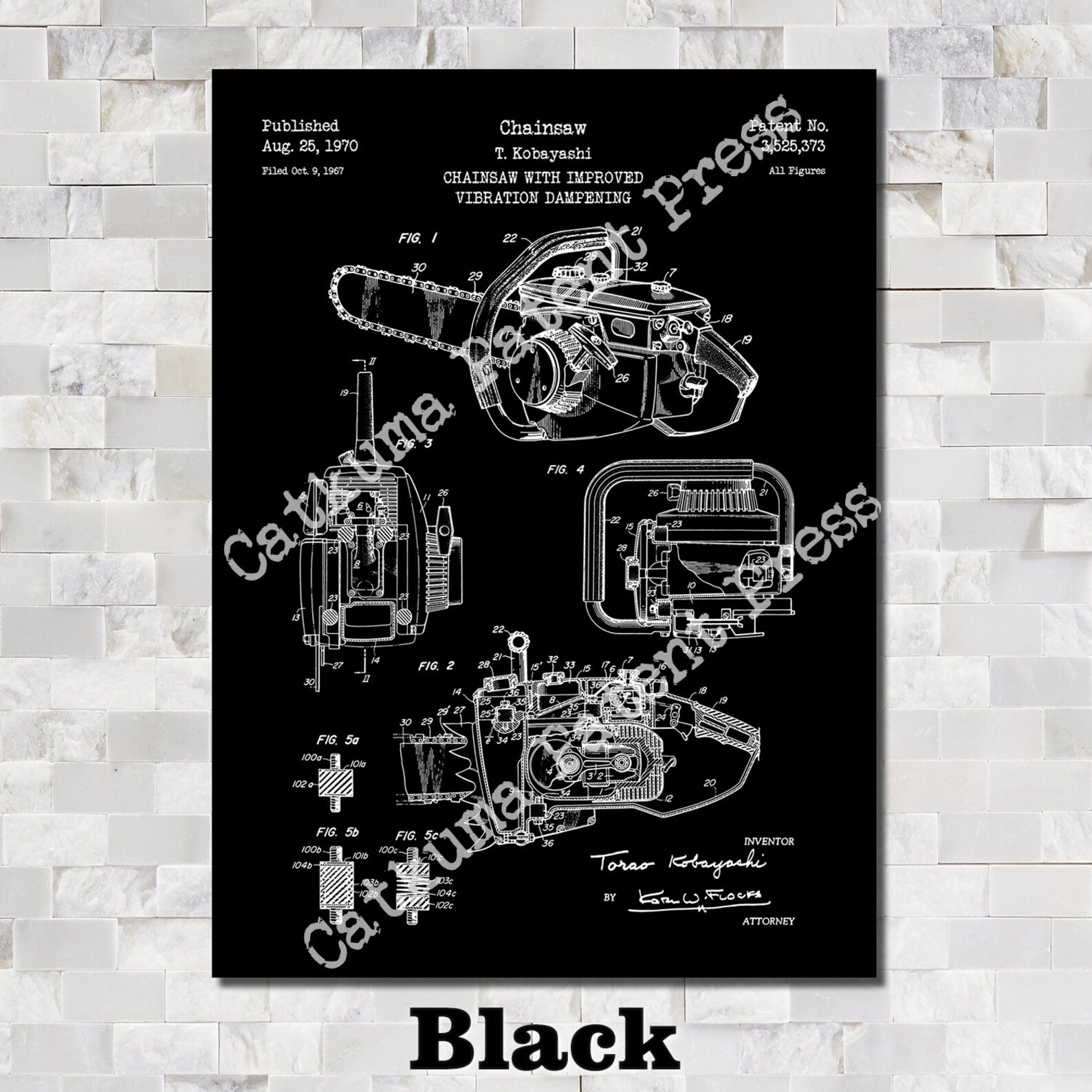 Chainsaw Patent Print Art 1970 - Etsy