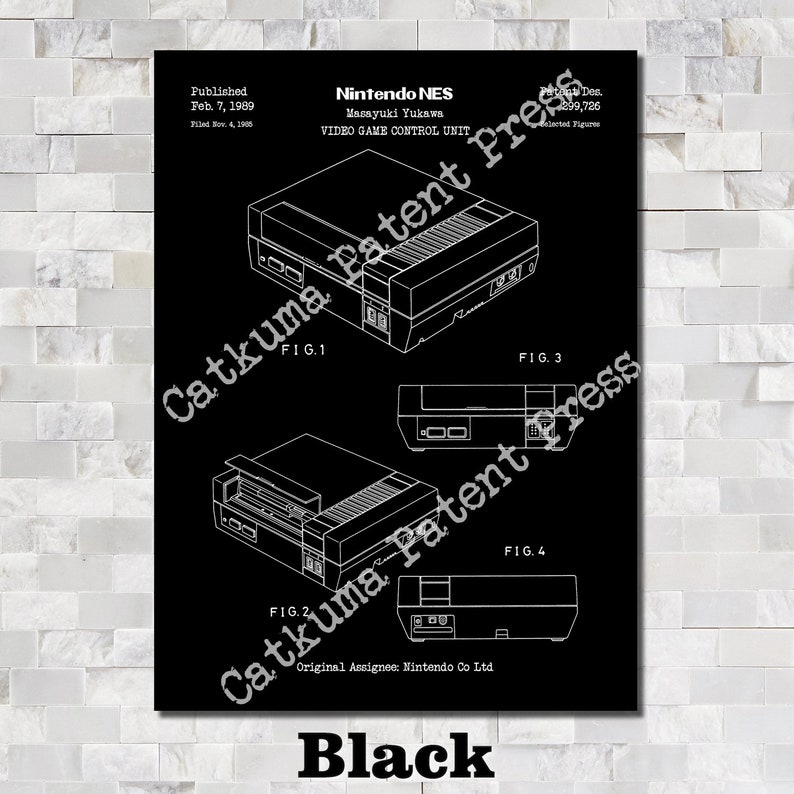 Patent Art Depicting Nintendo NES 1989 - Etsy