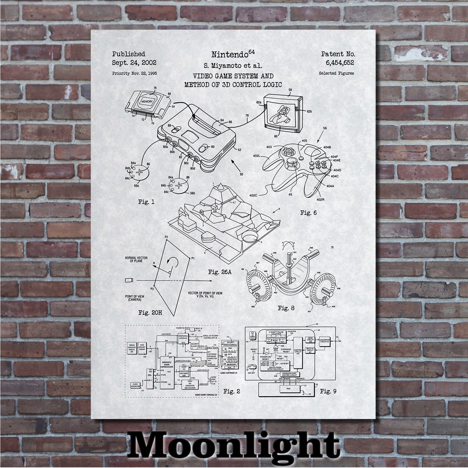 Patent Art Depicting Nintendo 64 1995 - Etsy