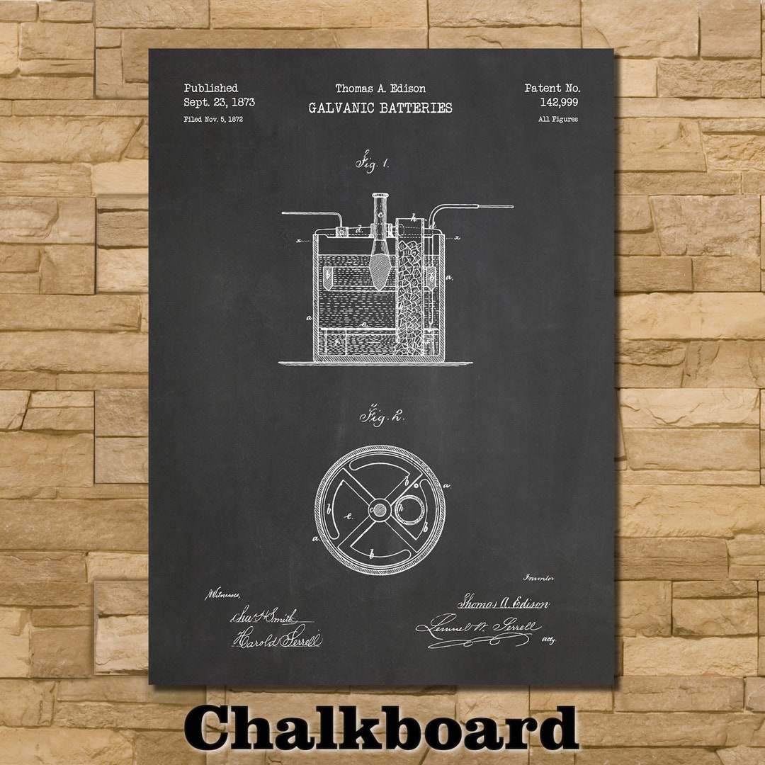 Edison Battery Patent Print Art 1873 - Etsy