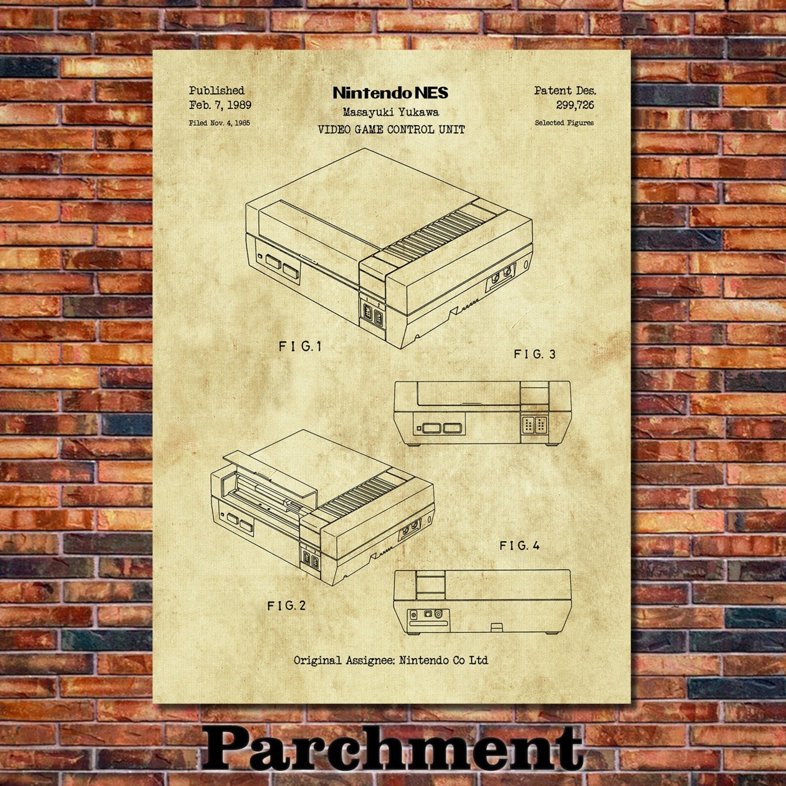 Patent Art Depicting Nintendo NES 1989 - Etsy