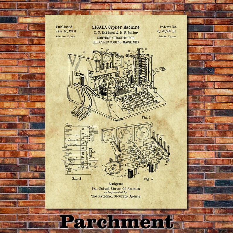 WW2 Encryption Machine Patent Print Art 1944 - Etsy