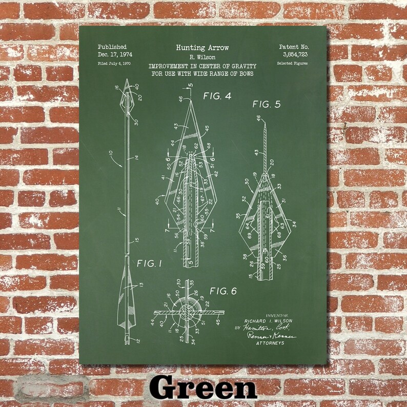 Hunting Arrow Patent Print Art 1974 - Etsy
