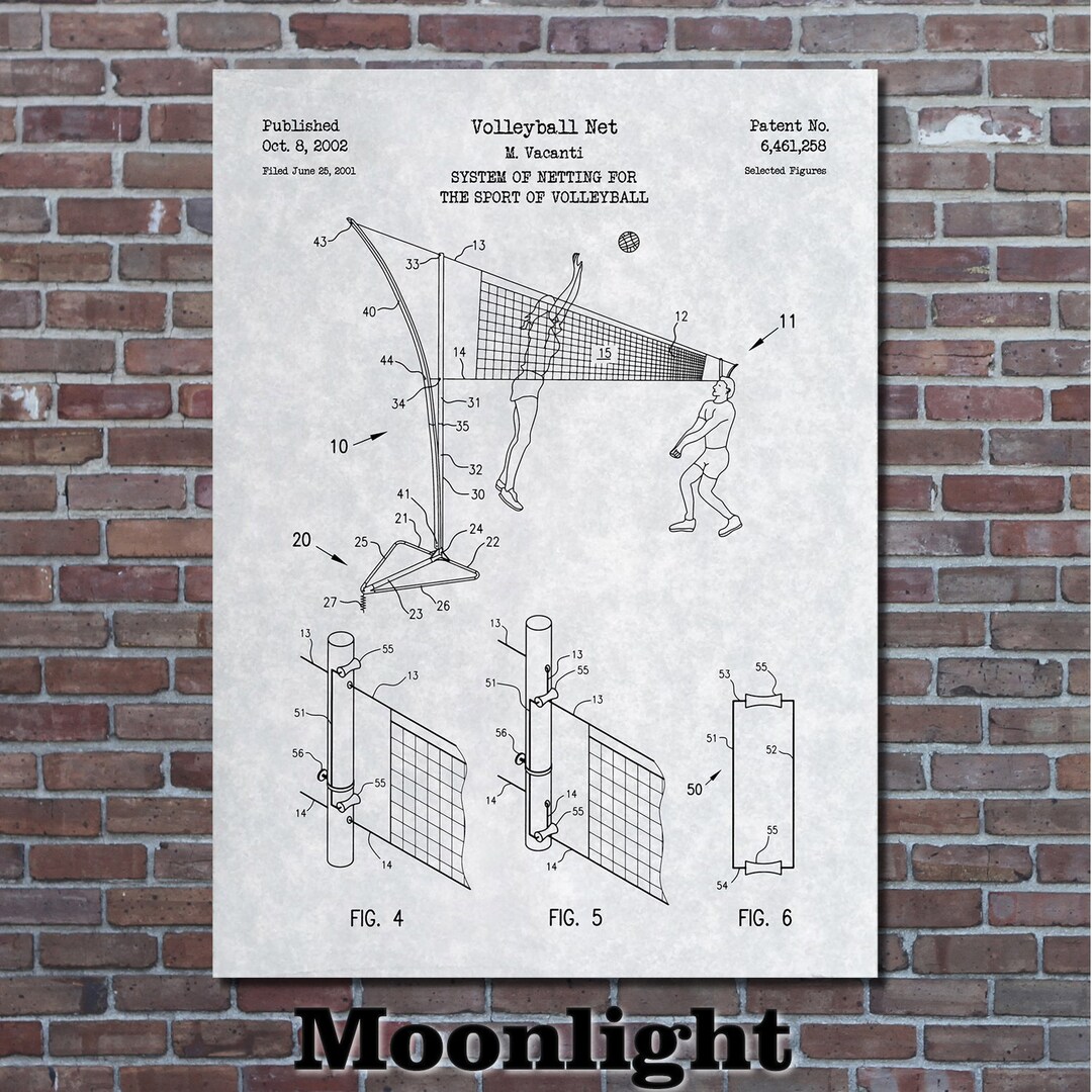 Volleyball Net Patent Print Art 2002 - Etsy