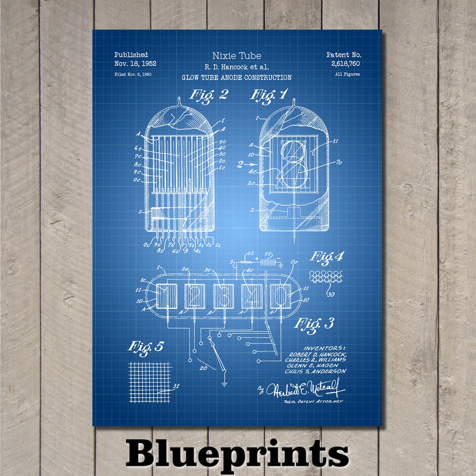 Nixie Tube Patent Print Art 1952 - Etsy