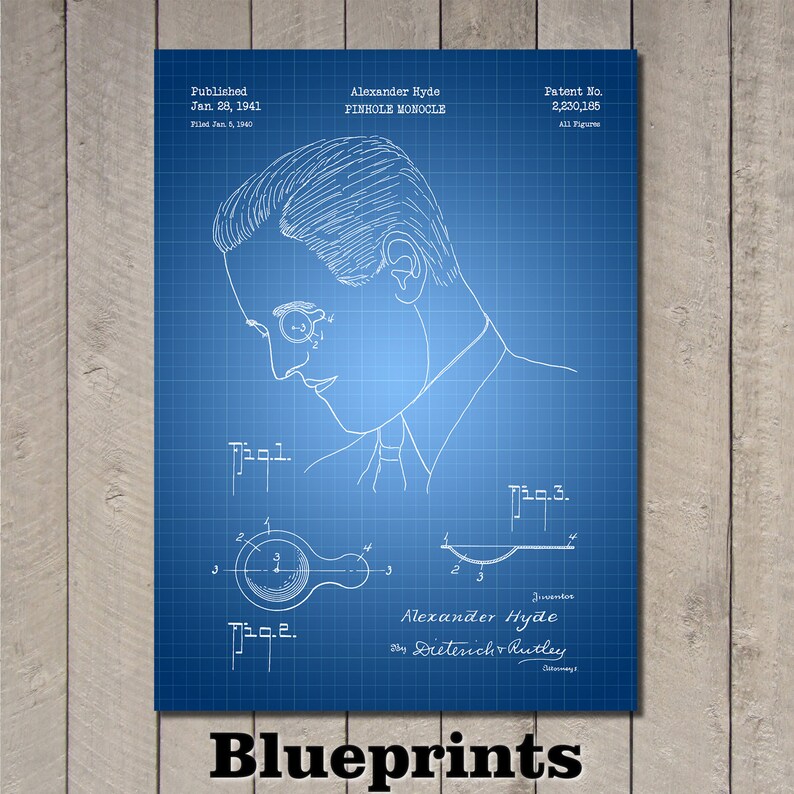 Monocle Patent Print Art 1941 - Etsy