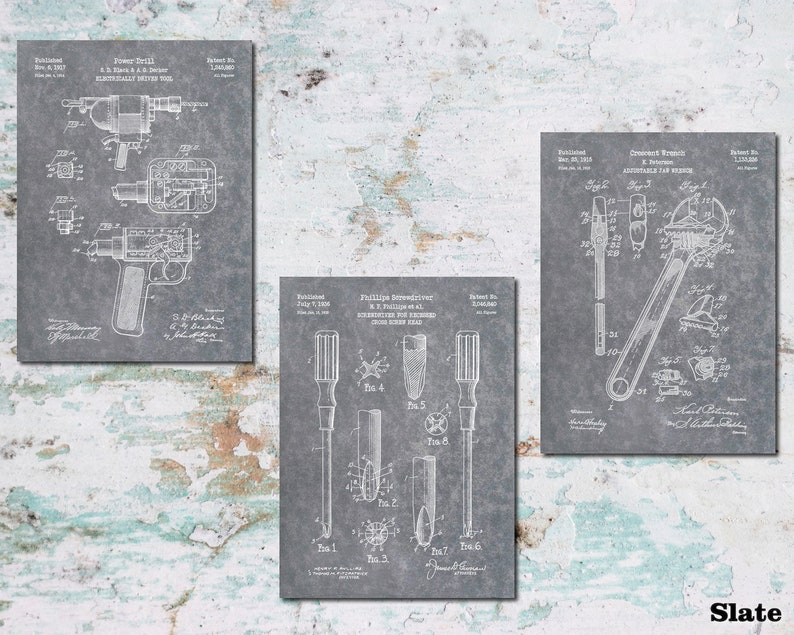 Tools Patent Print Art Set of 3 - Etsy