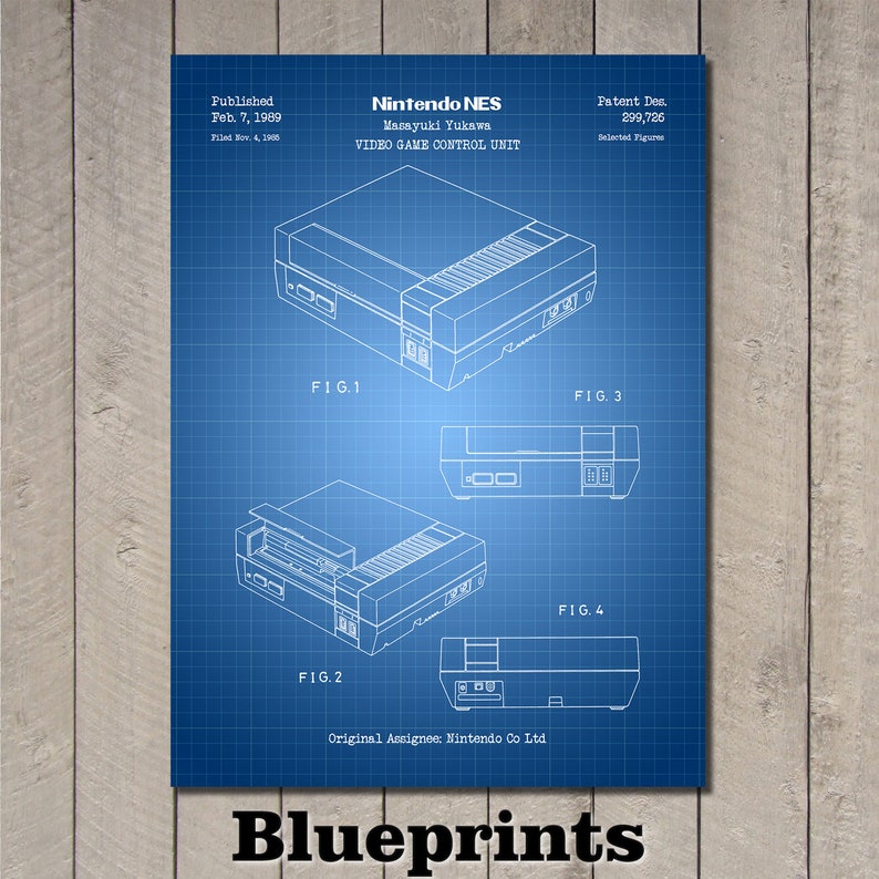 Patent Art Depicting Nintendo NES 1989 | Etsy