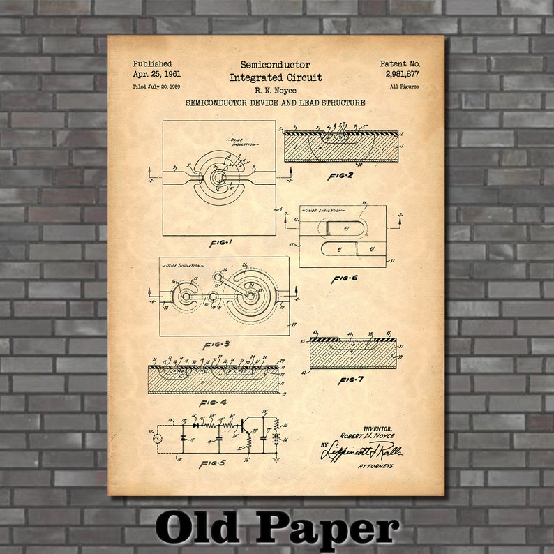 Semiconductor Circuit Patent Print Art 1961 - Etsy