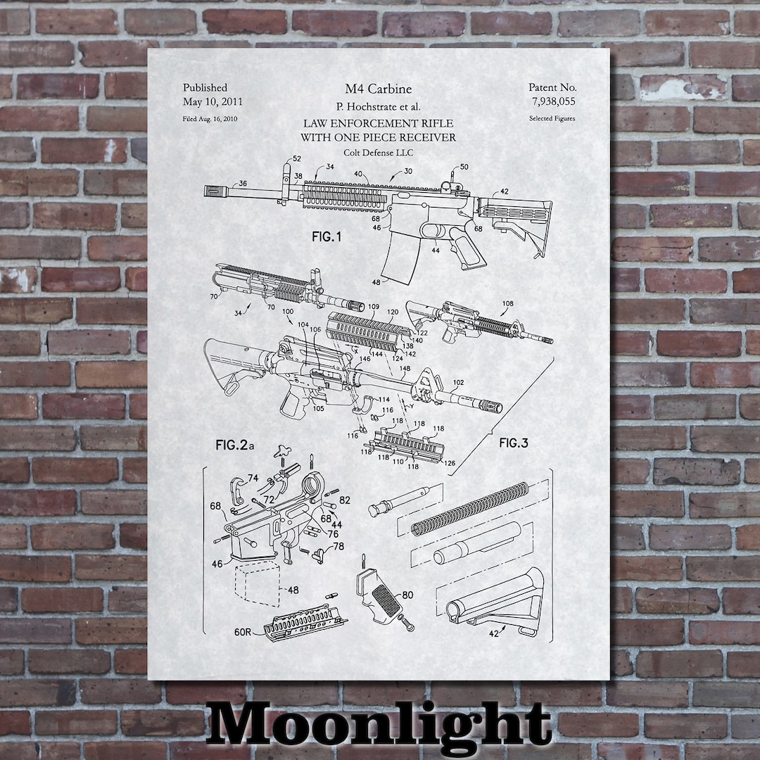 M4 Carbine Patent Print Art 2011 - Etsy
