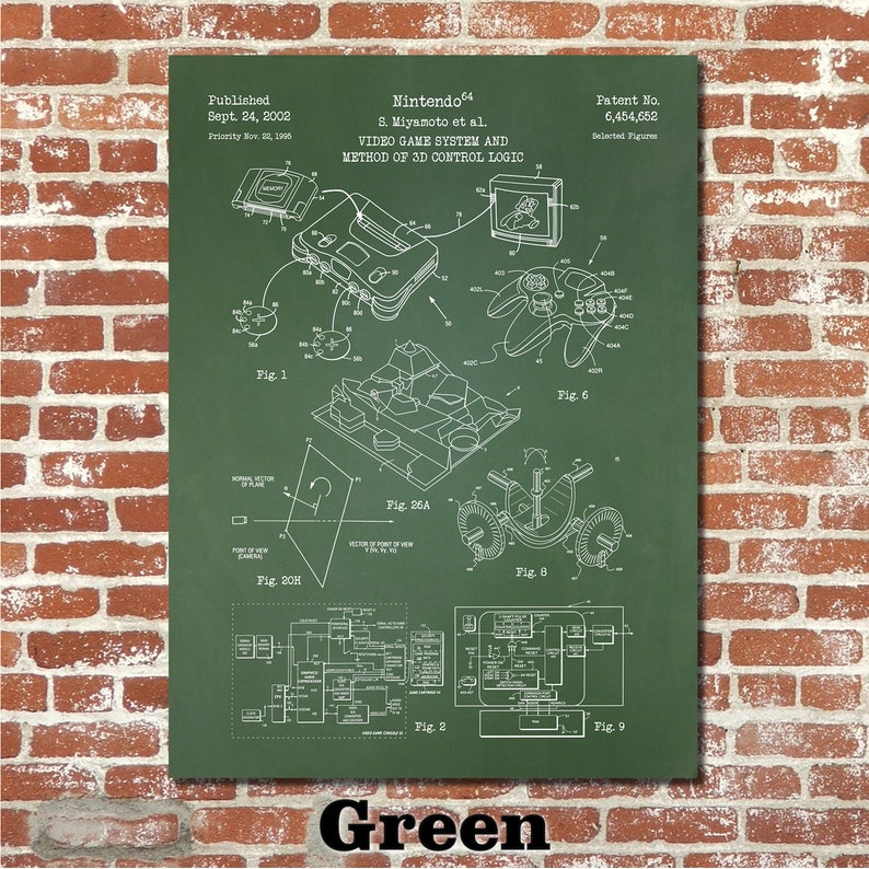 Patent Art Depicting Nintendo 64 1995 - Etsy