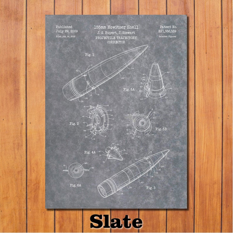 155mm Howitzer Shell Patent Print Art 2009 - Etsy