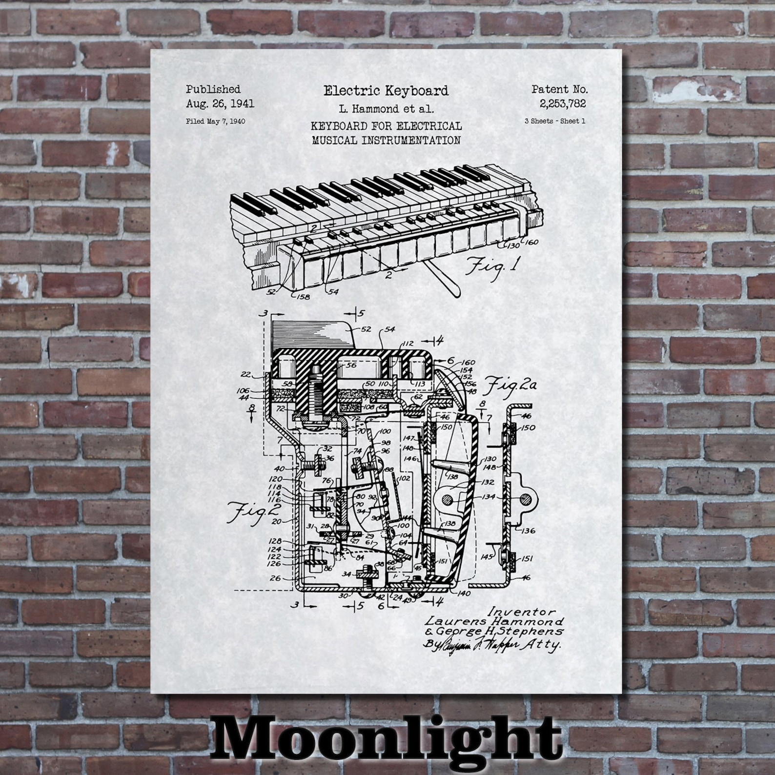 Electric Keyboard Patent Print Art 1941 | Etsy