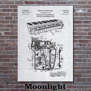 Electric Keyboard Patent Print Art 1941 - Etsy
