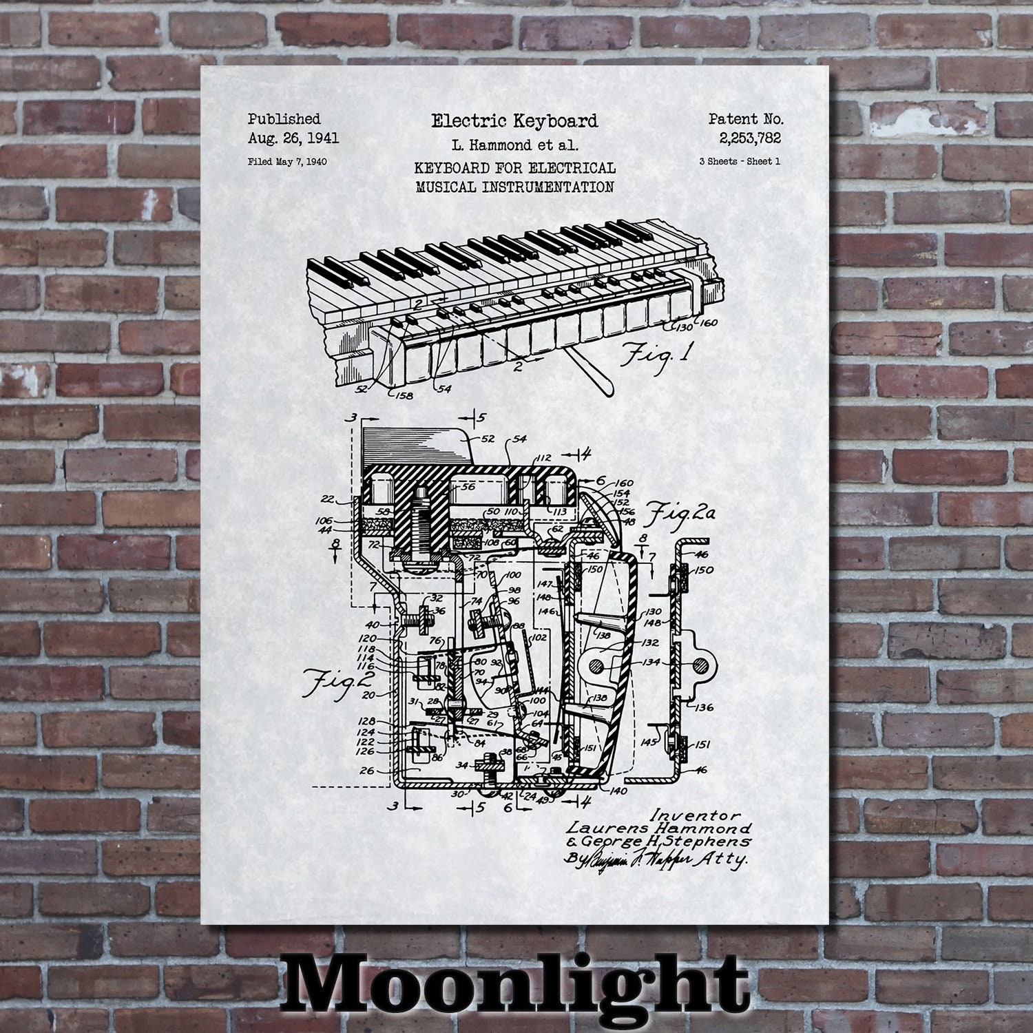 Electric Keyboard Patent Print Art 1941 | Etsy