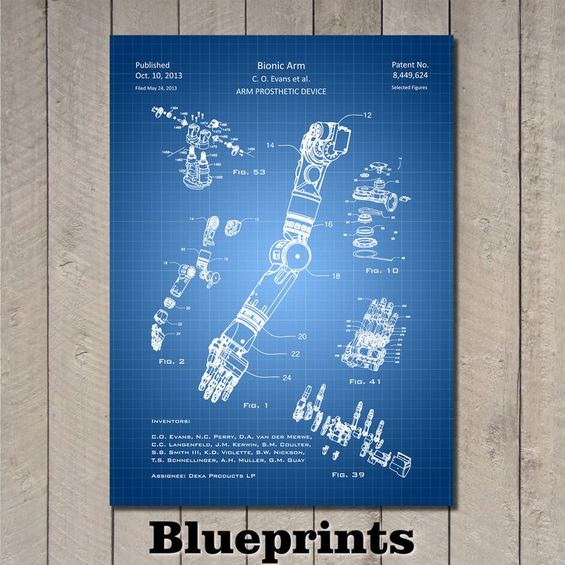 Bionic Arm Patent Print Art 2013 - Etsy