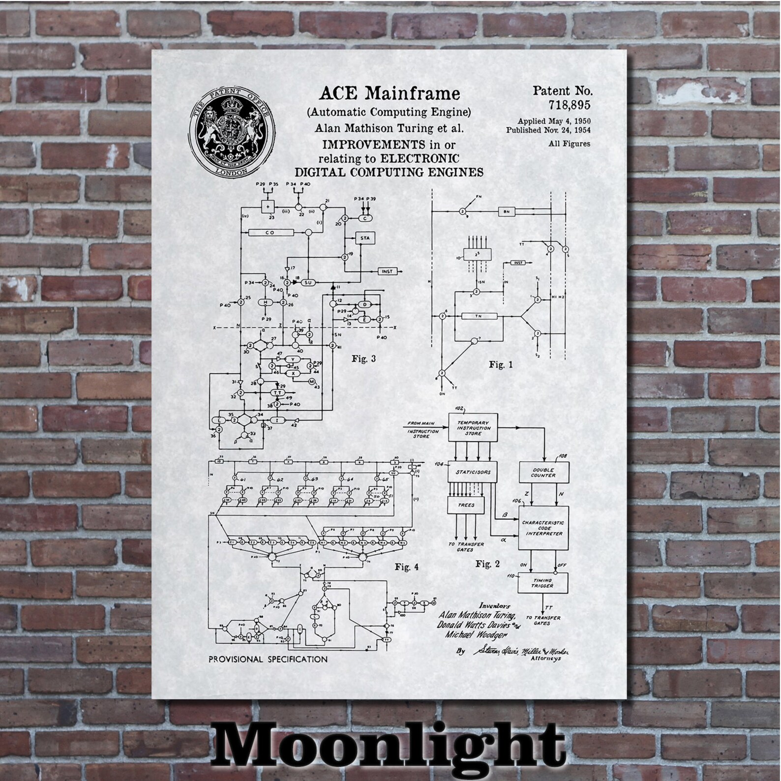 Turing Machine ACE Mainframe Computer Patent Print Art 1950 - Etsy