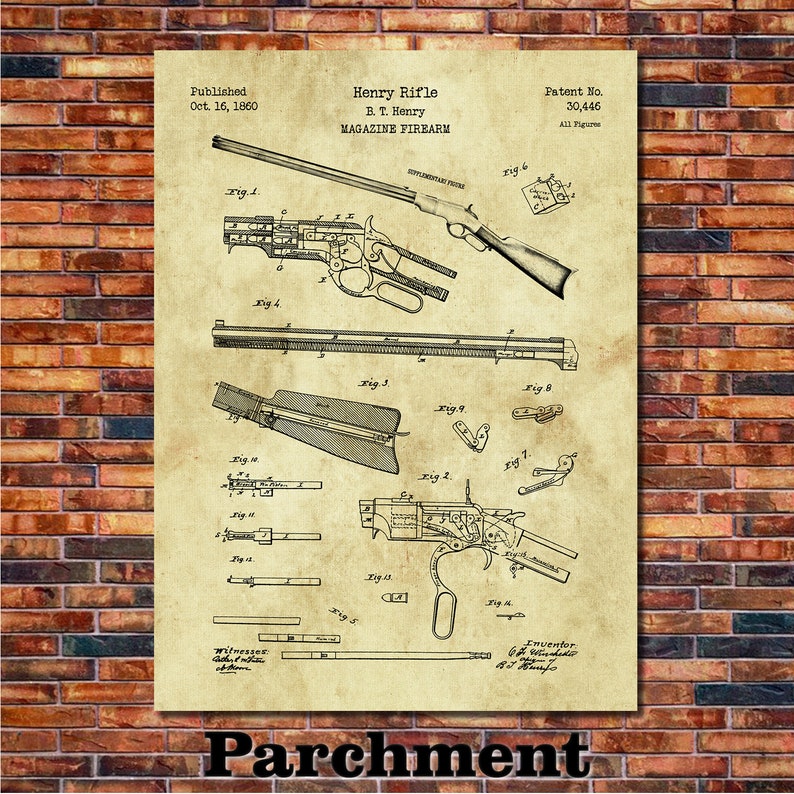 Art Print Depicting Henry Rifle Patent 1860 - Etsy