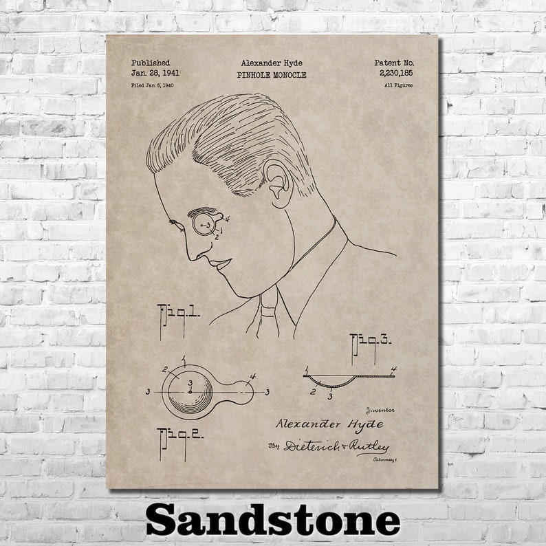 Monocle Patent Print Art 1941 - Etsy
