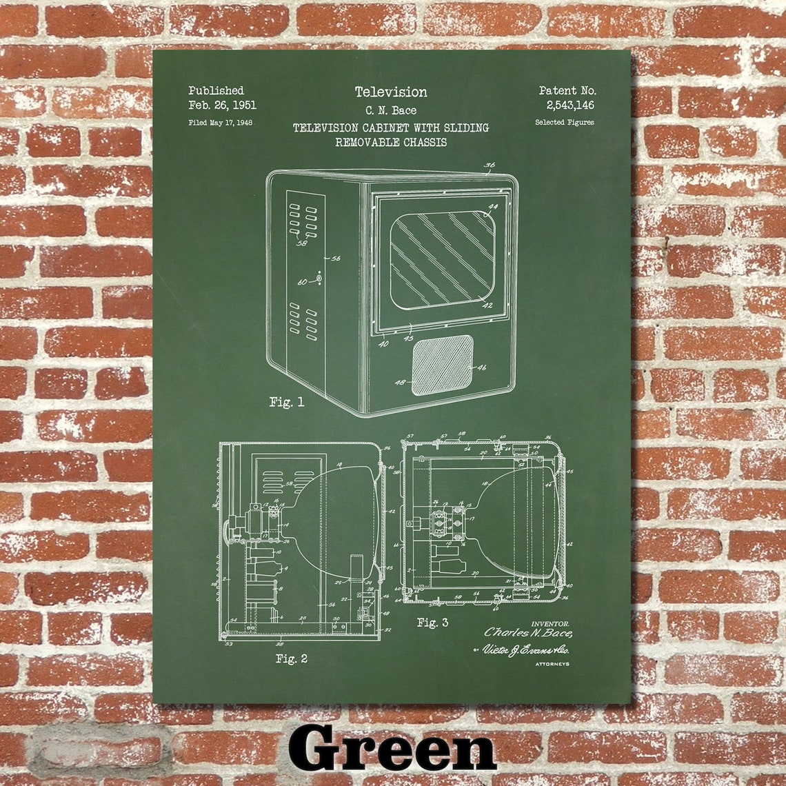 TV Patent Print Art 1951 - Etsy